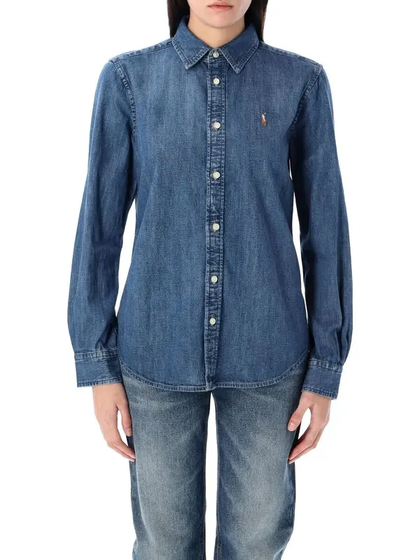 Polo Ralph Lauren Slim Fit Cotton Denim Shirt - Blue