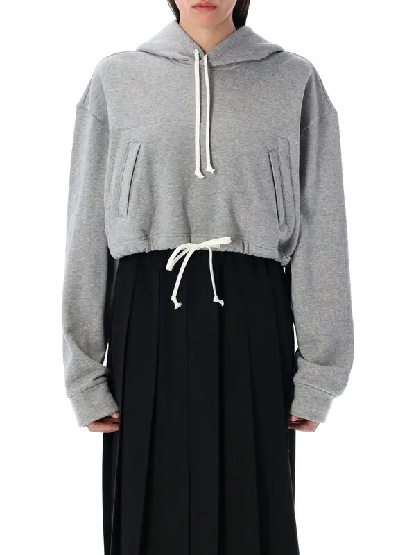 Comme Des Garçons Hooded Sweatshirt With Tie Detail - Grey