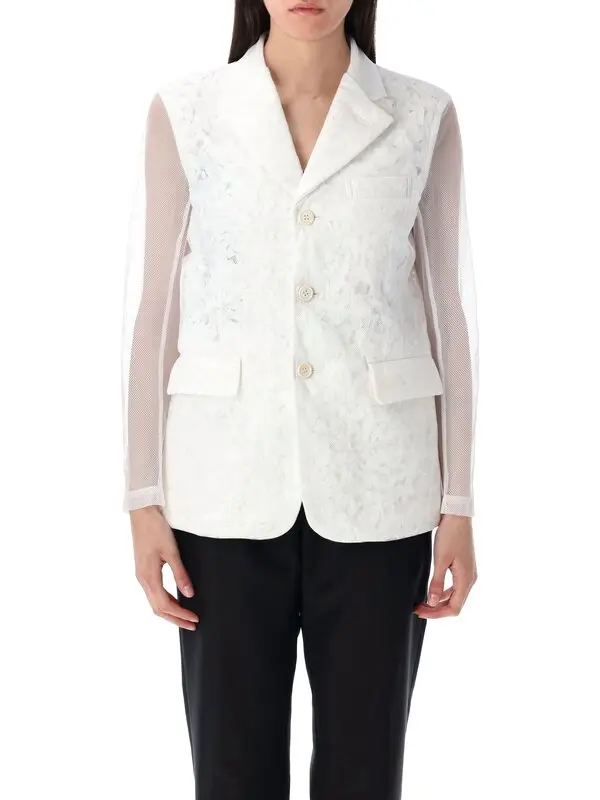 Comme Des Garçons Panelled Blazer - White