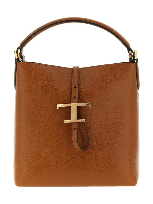 TOD'S T Timeless Mini Bucket Bag - Brown