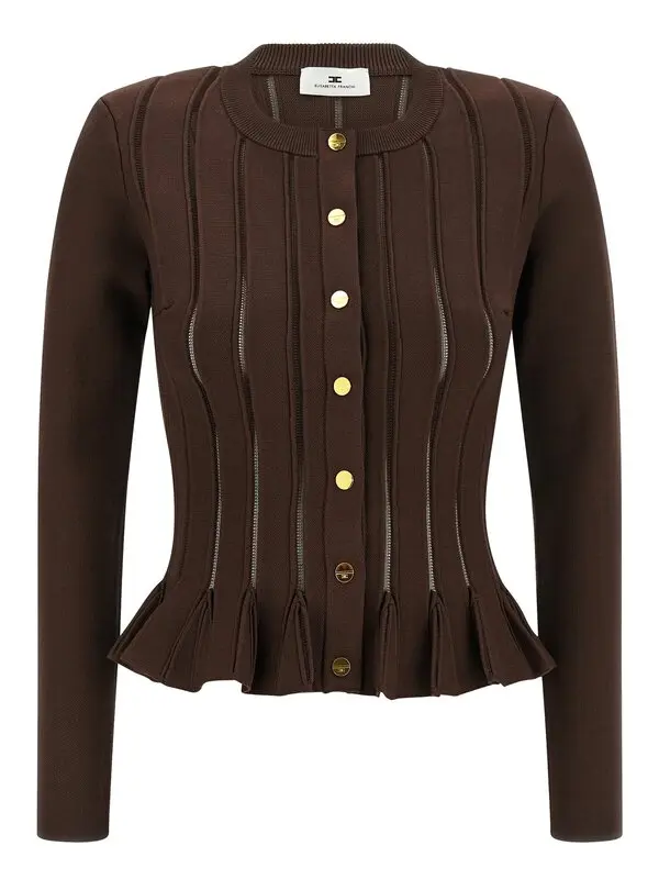Elisabetta Franchi Knit Cardigan - Brown