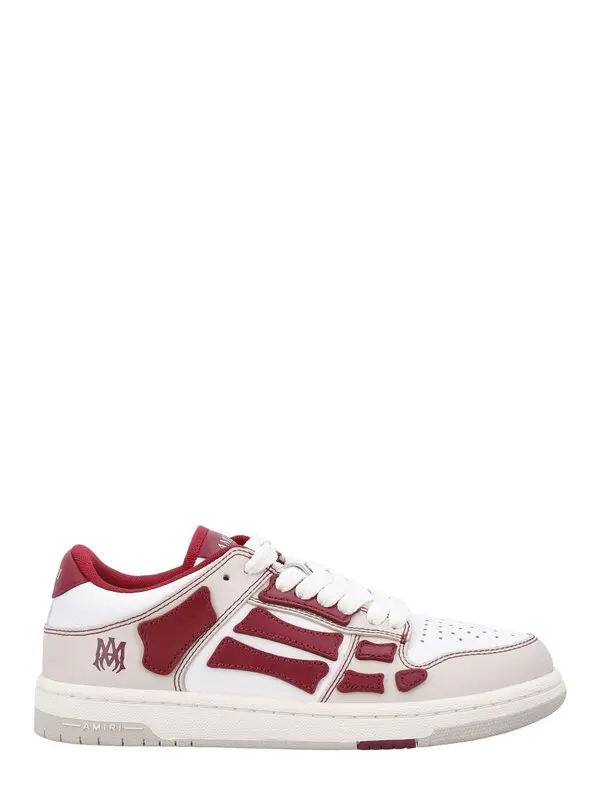 Amiri Varsity Skel Top Low Sneakers - Deep Red