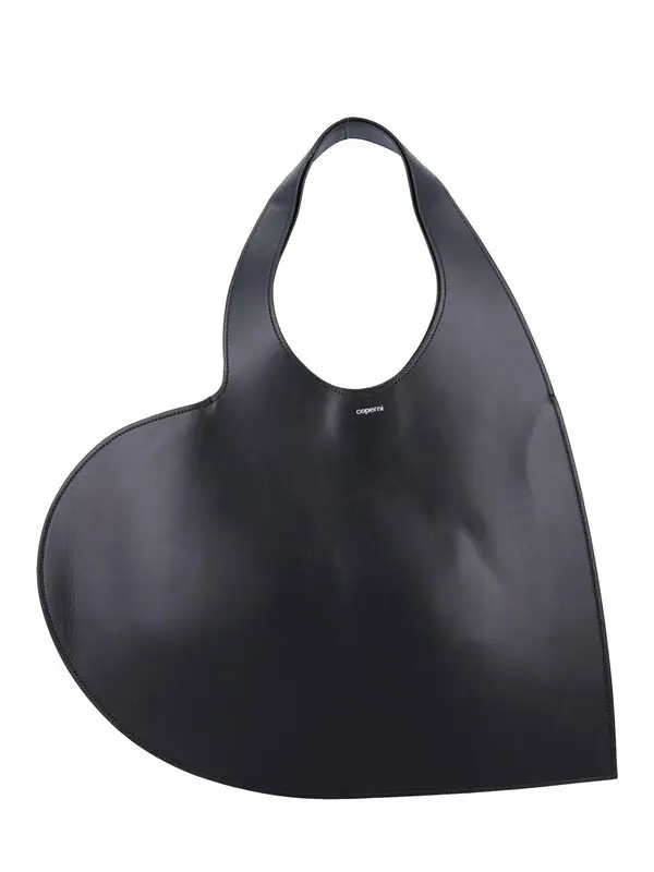 Coperni Leather Double Heart Tote - Black