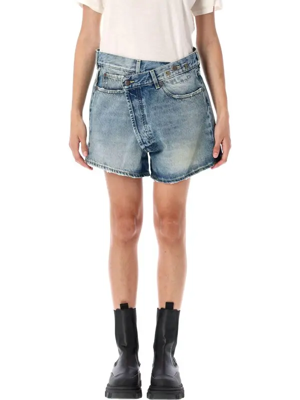 R13 Denim Shorts - Bain Blue