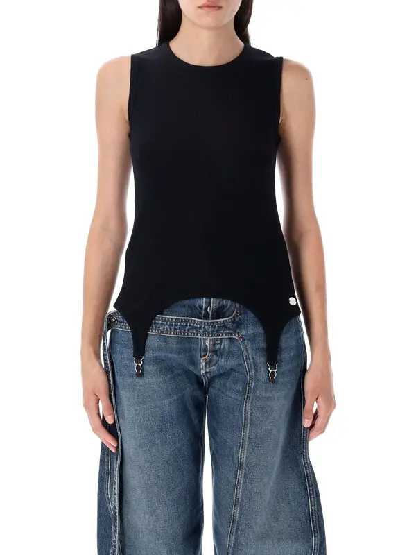 Jean Paul Gaultier Cotton Ribbed Top - Black