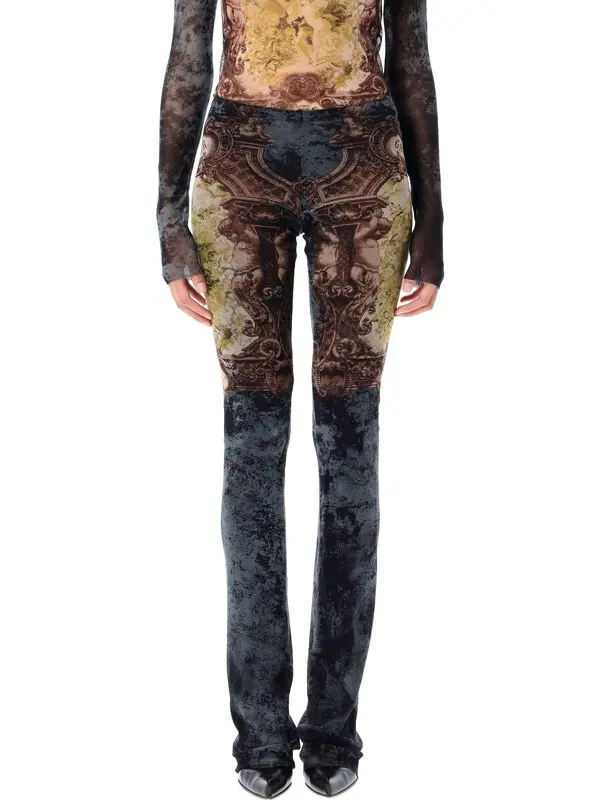 Jean Paul Gaultier Printed Trousers - Black Blue Green