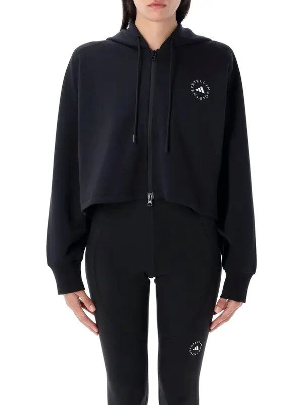 Adidas By Stella McCartney Sportswear Cropped Hoodie - Black