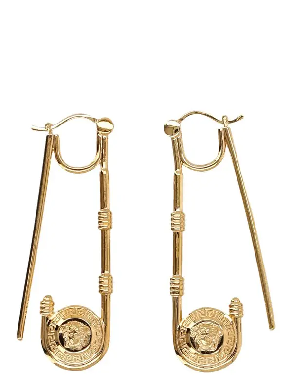 Versace Medusa Safety Pin Earrings - Versace Gold