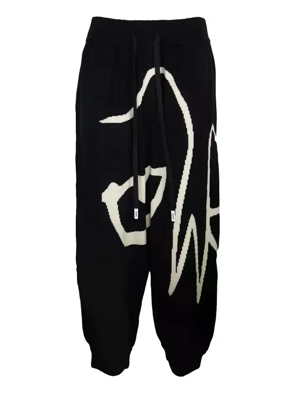 HACULLA. Graphic-print Wool Trousers - Black