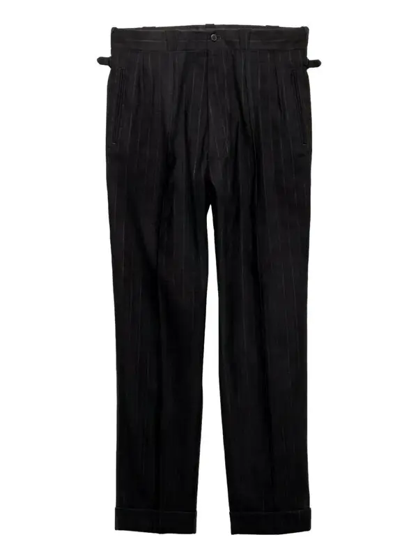 Prada Pinstripe Pleated Trousers - Black