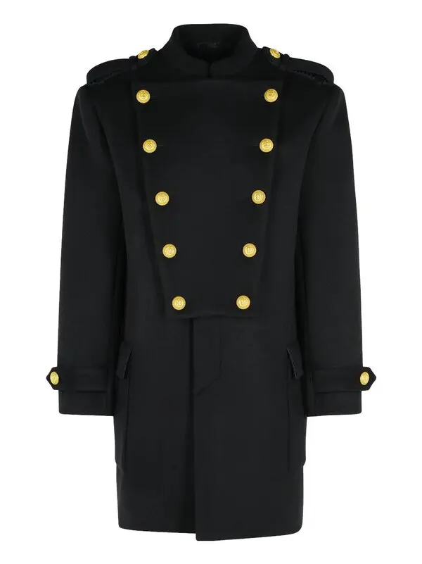Balmain Wool And Cashmere Coat - Black