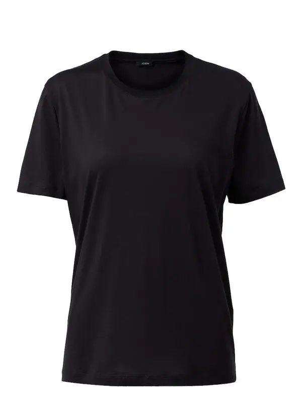 JOSEPH Cotton And Silk T-shirt - Black