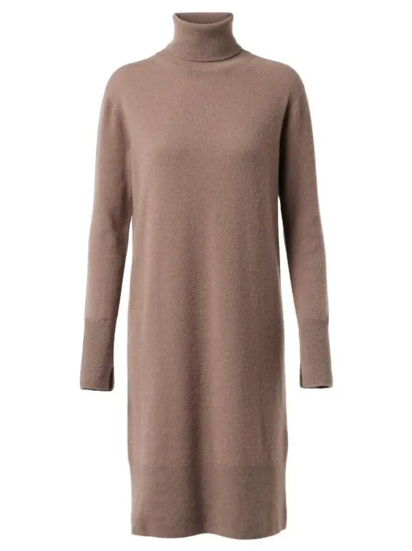 JOSEPH Cashmere Turtleneck Midi Dress - Brown
