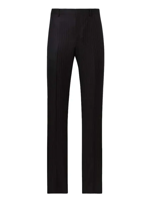 Givenchy Pinstripe Wool Straight Pants - Black