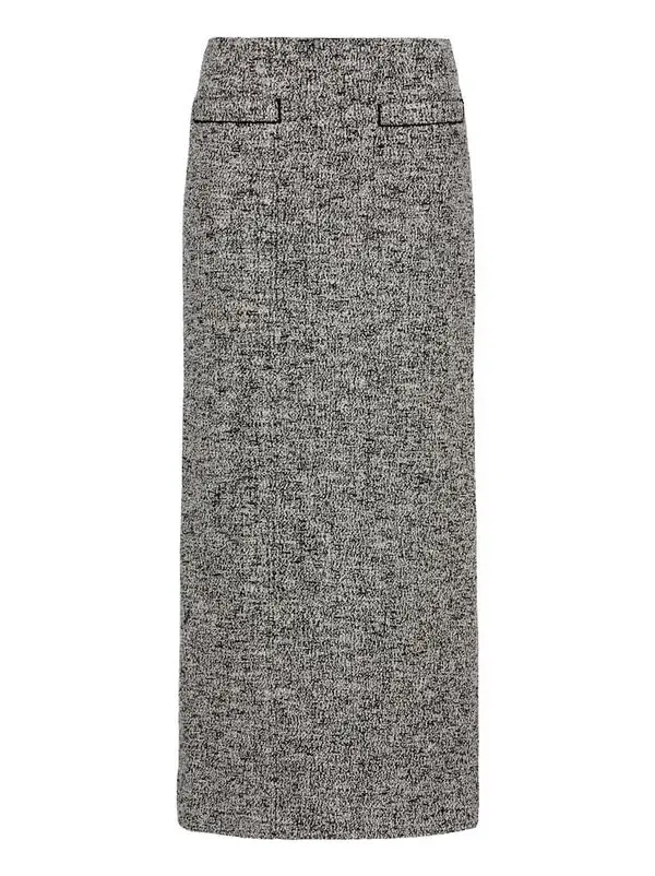 Oscar De La Renta Cotton-blend Bouclé Pencil Skirt - Grey