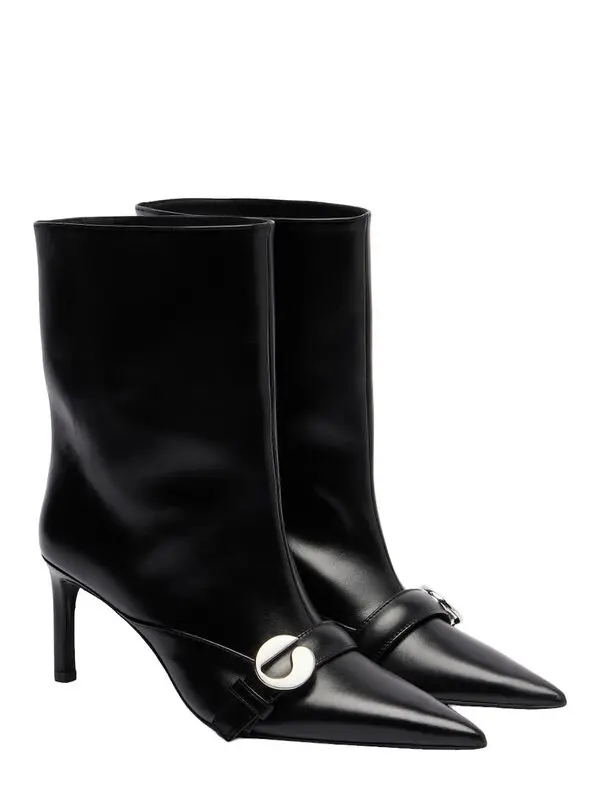 Coperni Logo Leather Ankle Boots - Black