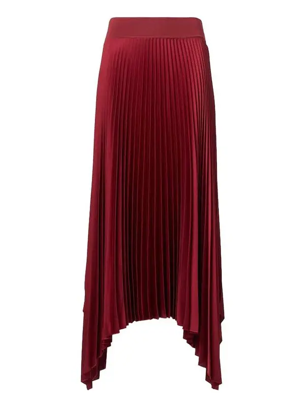 JOSEPH Ade Plissé Crêpe Midi Skirt - Red