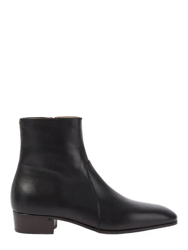 Valentino Garavani Vlogo Leather Ankle Boots - Black
