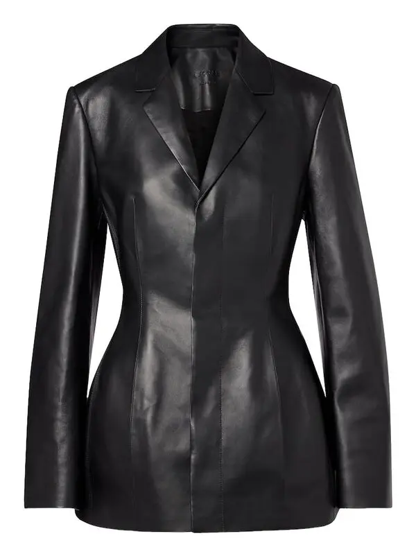 FFORME Leather Blazer - Black