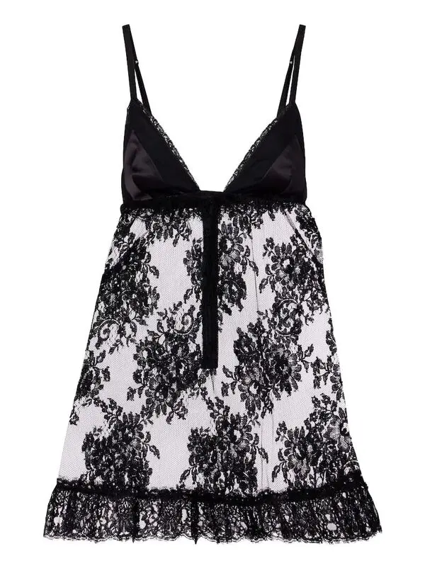 Dolce & Gabbana Floral Lace Top - Black