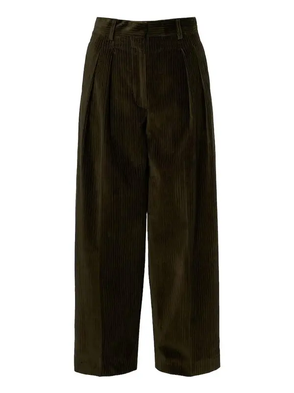 Altuzarra Dash Cotton Corduroy Barrel-leg Pants - Green
