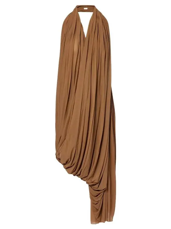 Magda Butrym Draped Open-back Cocktail Dress - Brown