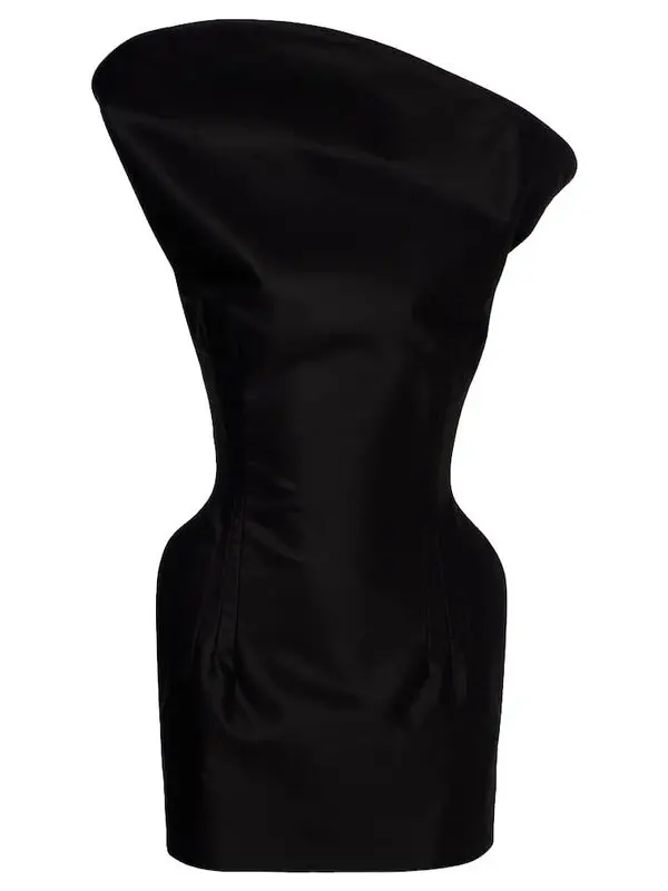 Magda Butrym Asymmetric Cotton Corset Dress - Black