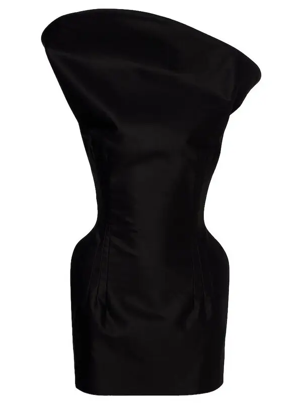 Magda Butrym Asymmetric Cotton Corset Dress - Black