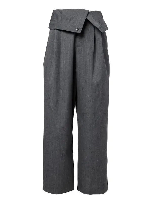 JW Anderson High-rise Wool Wide-leg Pants - Grey