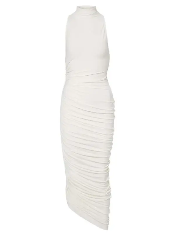Jacquemus Piazza Draped Gathered Maxi Dress - White