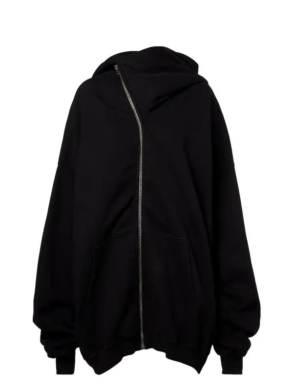 Rick Owens Mega Mountain Cotton Jersey Hoodie - Black