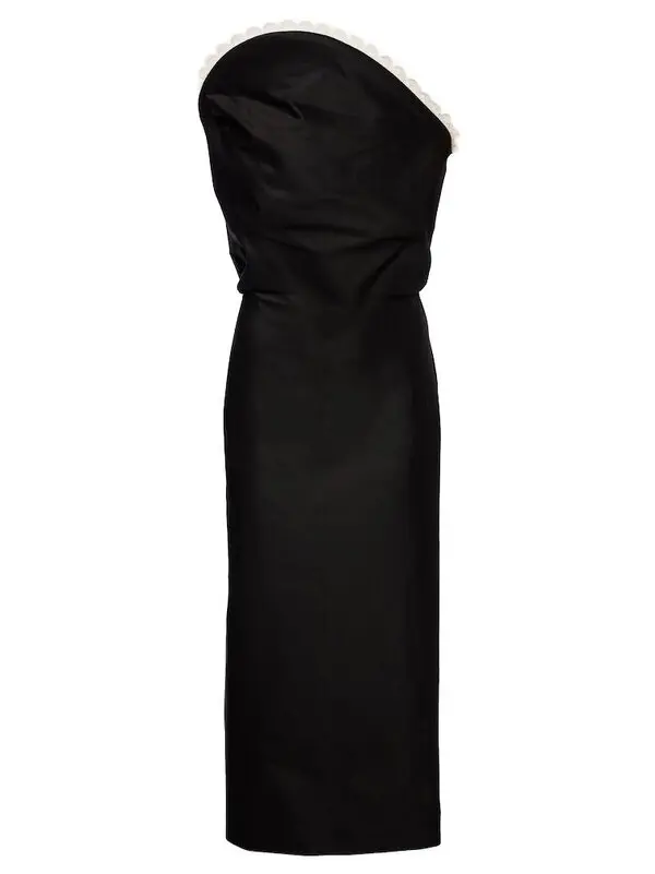 Magda Butrym Crochet-trimmed Cotton Midi Dress - Black