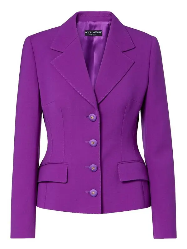 Dolce & Gabbana Virgin Wool Crêpe Blazer - Purple