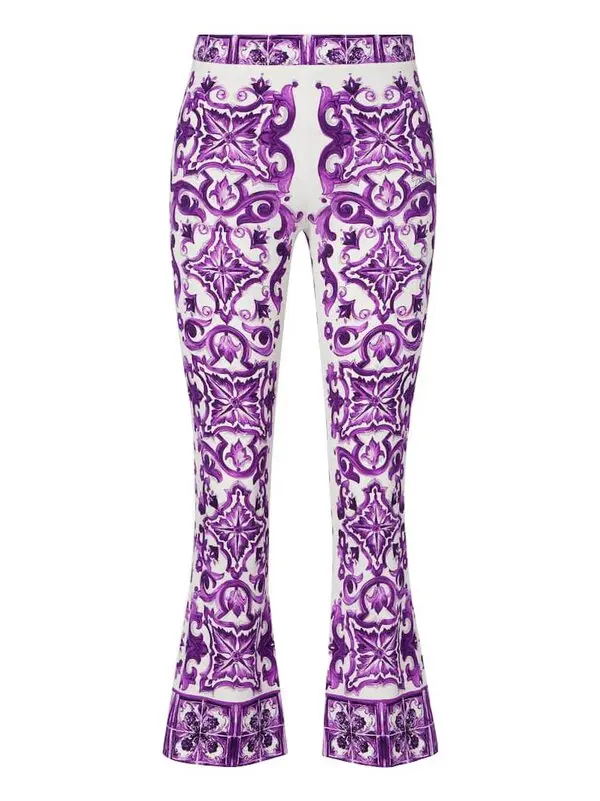 Dolce & Gabbana Majolica Silk-blend Culottes - Purple