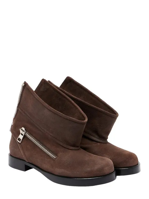 JW Anderson Suede Ankle Boots Mustard - Brown