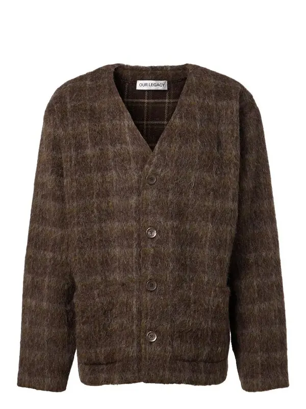 Our Legacy Checked Wool Cardigan - Brown