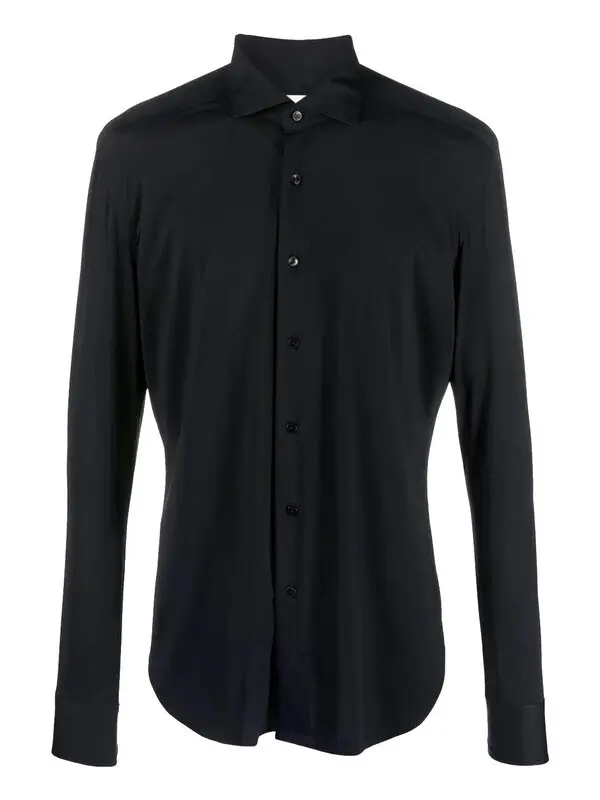XACUS Spread-collar Long-sleeve Shirt - Blue