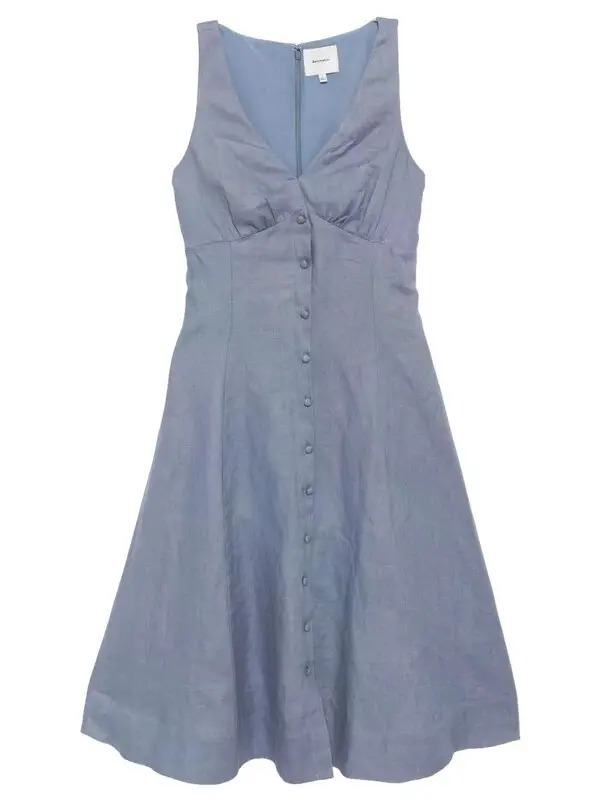 REFORMATION Sebastien Linen Dress - Blue