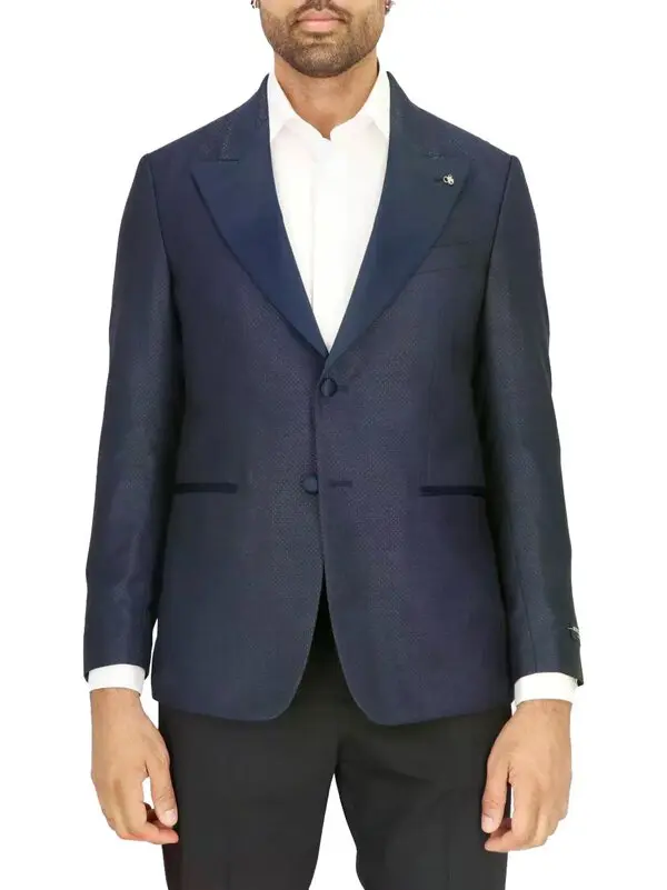 Scotch & Soda Textured Shawl-lapel Jacket - Blue