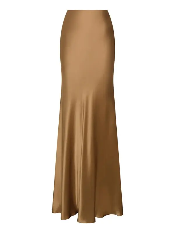 ANDRES OTALORA Silk-charmeuse Maxi Slip Skirt - Gold
