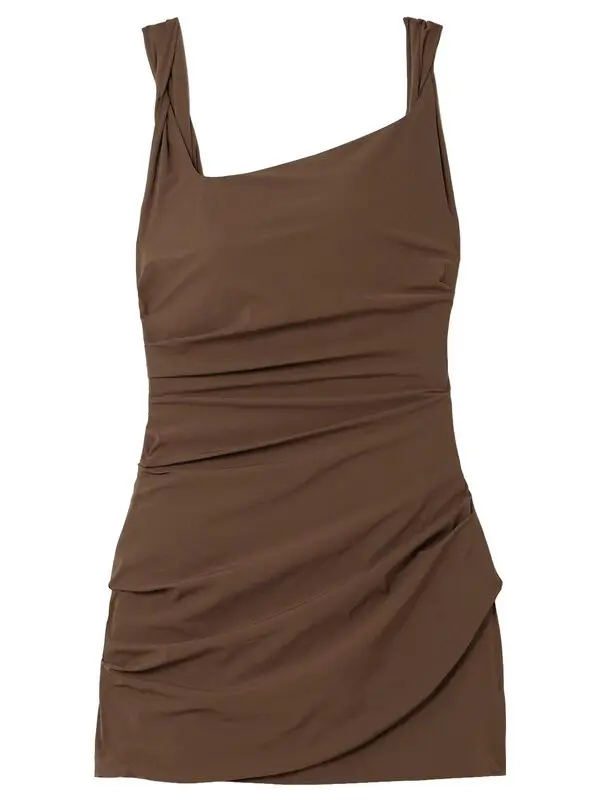 Sir The Label Draped Twisted Stretch-crepe Mini Dress - Brown