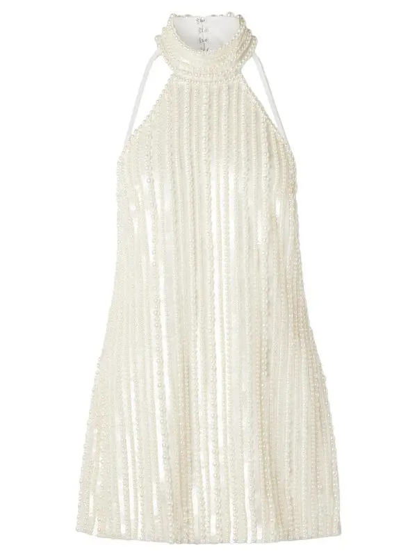 Retrofete Yaeko Embellished Mini Dress - White