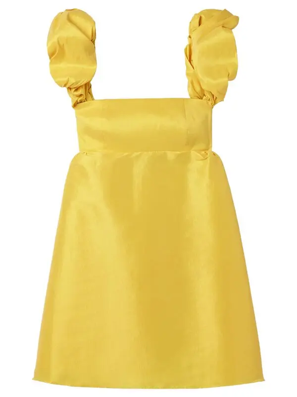 KIKA VARGAS Angela Taffeta Mini Dress - Yellow