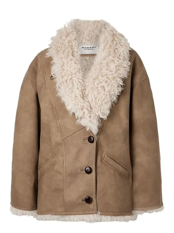MARANT ETOILE Clea Fleece Coat - Brown