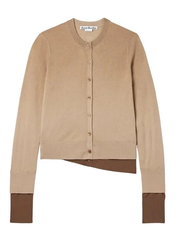 Acne Studios Layered Silk-blend Cardigan - Neutrals