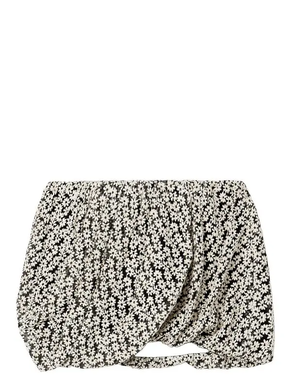 Isabel Marant Stacya Embroidered Cotton-blend Tulle Mini Skirt - Gray