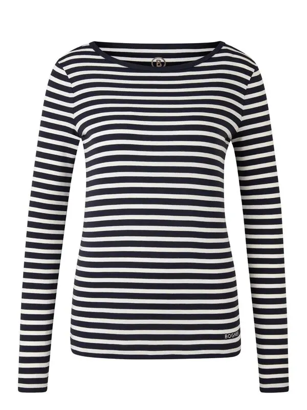 Bogner Louna Long Sleeve Top - Dark Blue/white