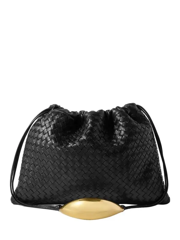 Bottega Veneta Intrecciato Leather Pouch - Black