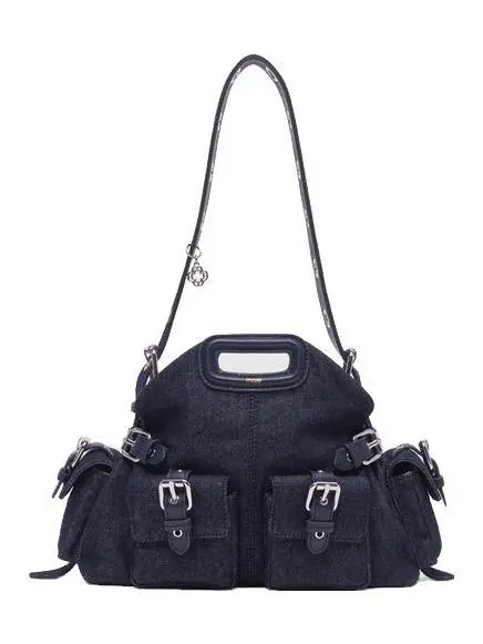 Maje Miss M Pockets Denim Bag - Black