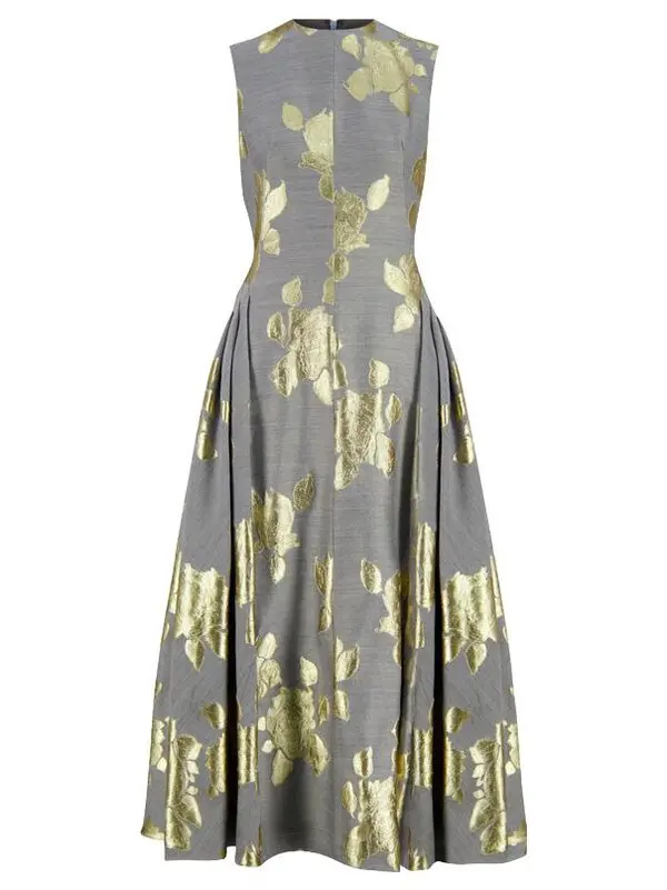 Lela Rose Fil Coupe Sleeveless A-line Midi Dress - Floral